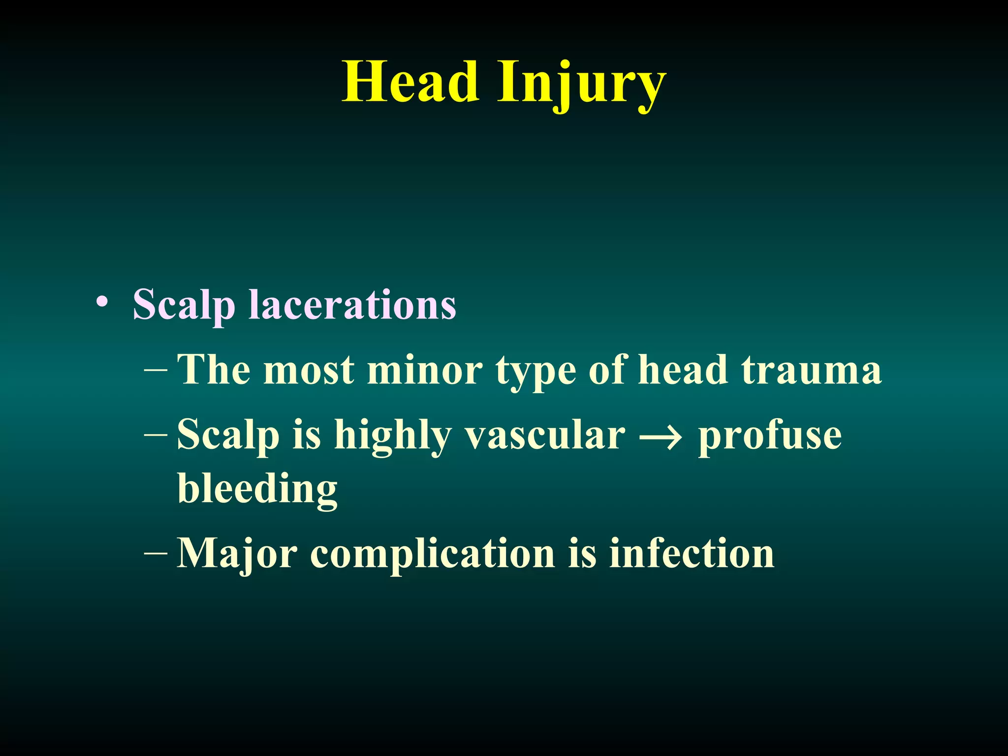 Head injury types, clinical manifestations, diagnosis and management | PPT