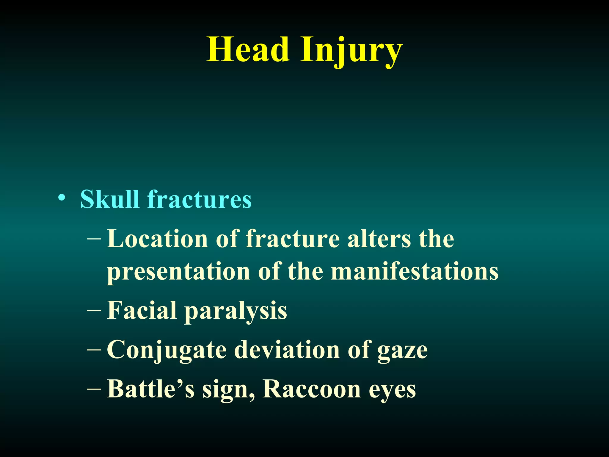 Head injury types, clinical manifestations, diagnosis and management | PPT