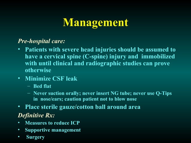 Head injury types, clinical manifestations, diagnosis and management ...