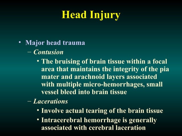 Head injury types, clinical manifestations, diagnosis and management ...