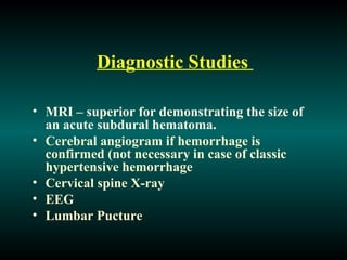 Head injury types, clinical manifestations, diagnosis and management | PPT