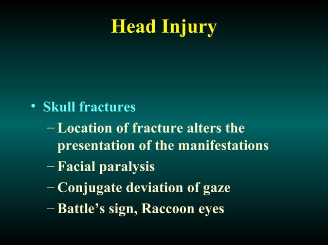 Head injury types, clinical manifestations, diagnosis and management ...