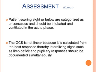 Head Injury management and best to say to monitor and head injury | PPT