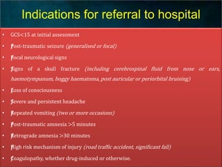Head injury and medical tratment | PPTX
