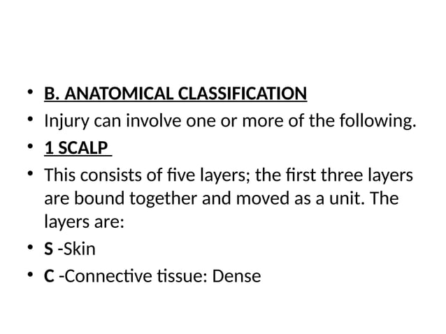 HEAD INJURY PowerPoint presentation surgery | PPT