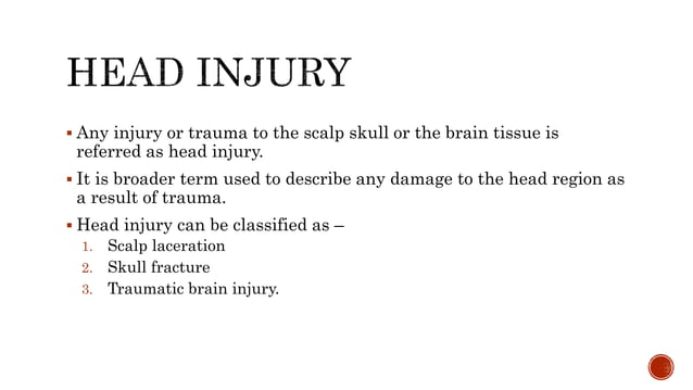 Head Injury (Traumatic Brain Injury) - types, complications and ...