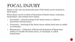 Head Injury (Traumatic Brain Injury) - types, complications and ...