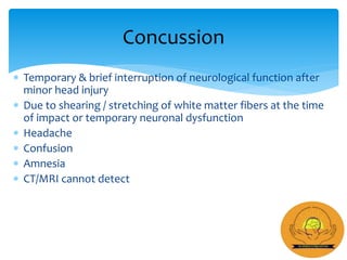 Head Injury: Common Issues | PPTX