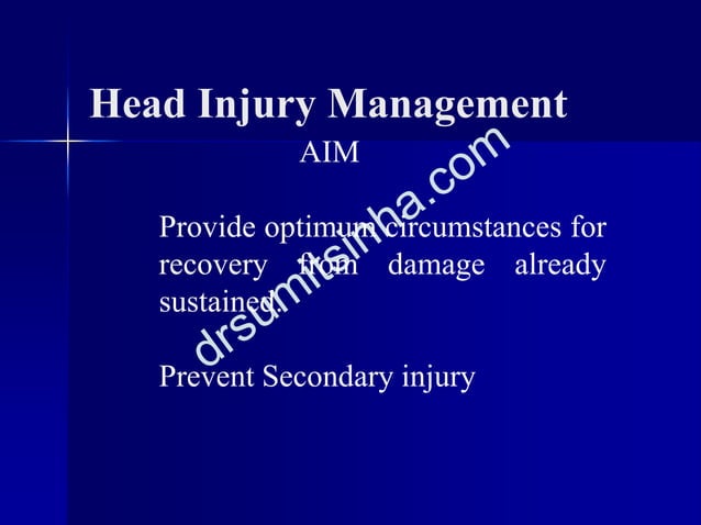 Head injury management lecture.ppt (1) | PPT