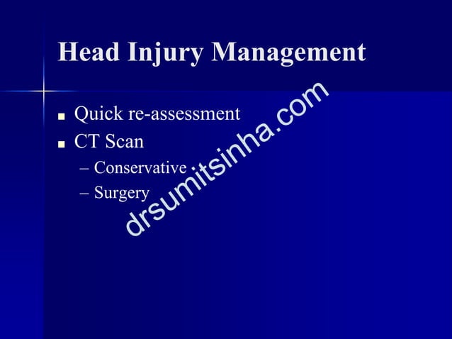 Head injury management lecture.ppt (1) | PPT