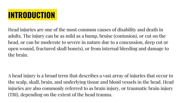 Head injury presentation | PPT