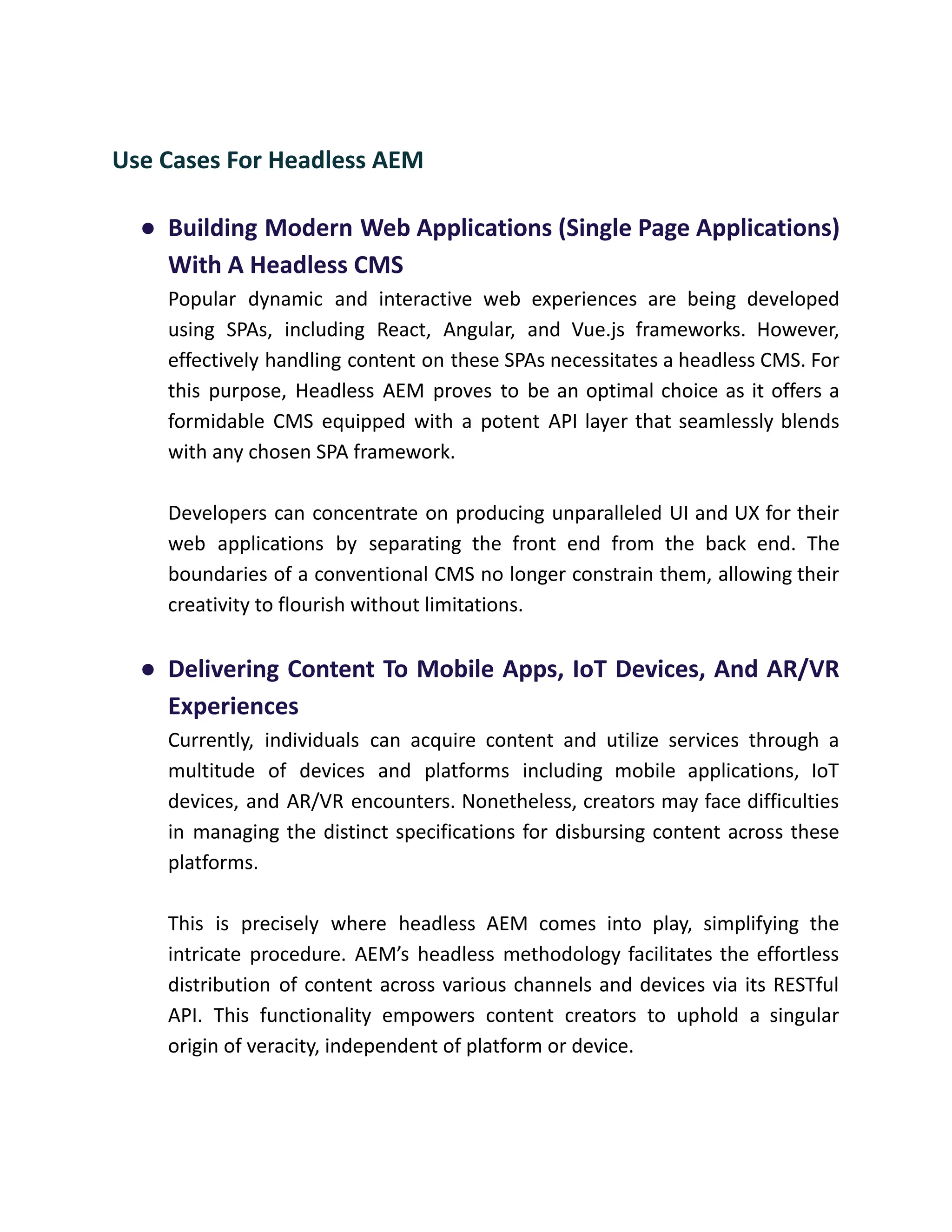 Headless AEM: Separating Content And Delivery For Microservices Architectures | PDF