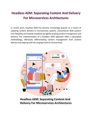 Headless AEM: Separating Content And Delivery For Microservices Architectures | PDF