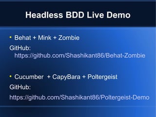Headless BDD | PPT