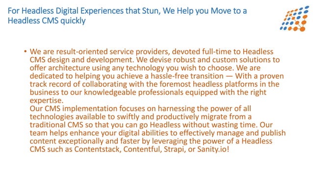 Headless CMS Solutions.pptx | Web Development | Internet