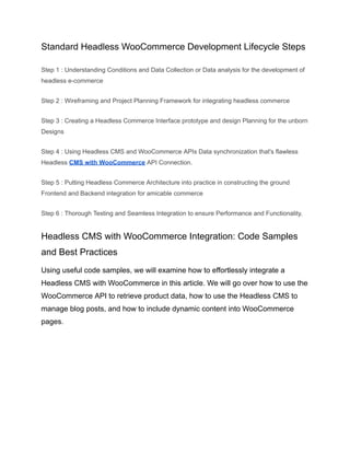 Headless WooCommerce - Harnessing the Power of Headless CMS with ...
