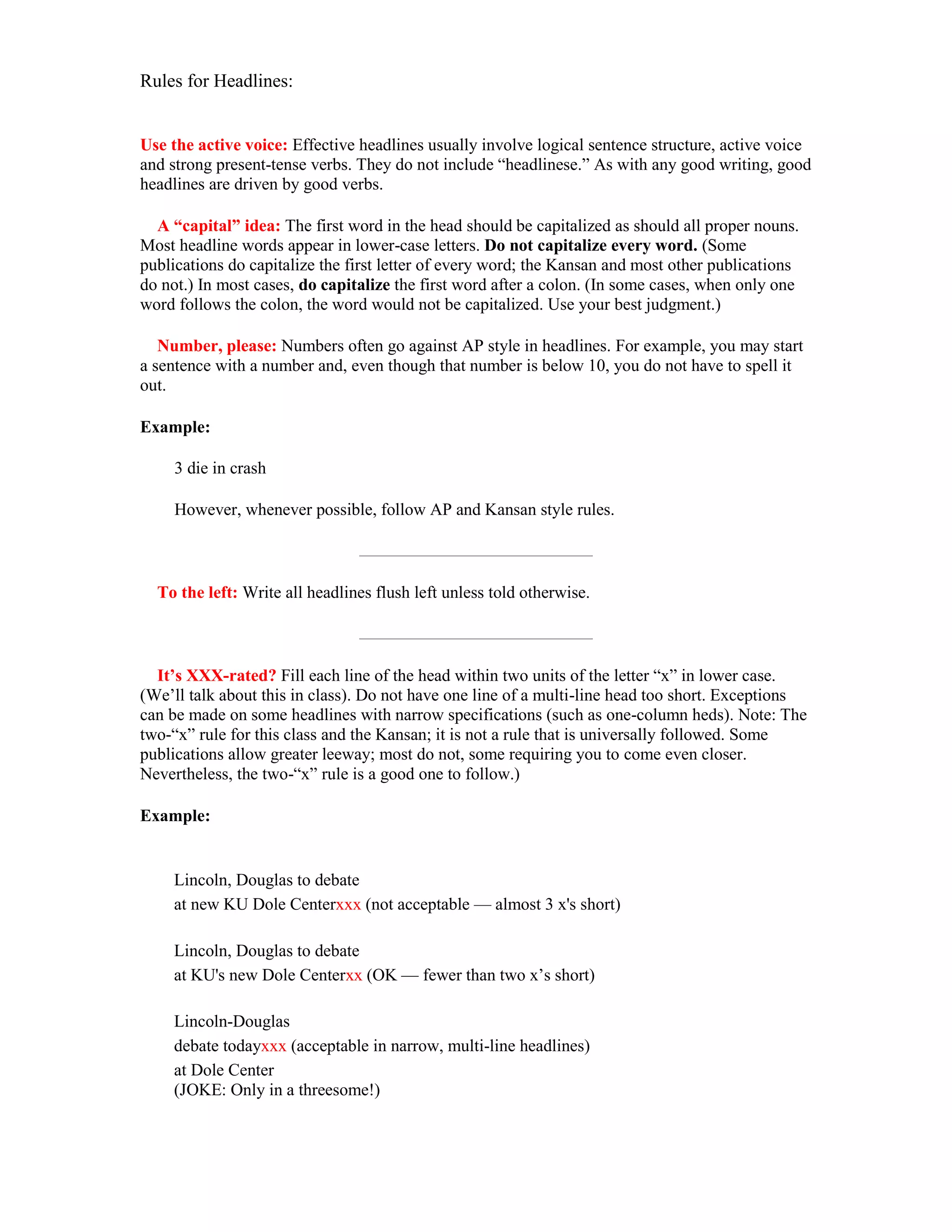 Headlines & Caption Writing Course Content | DOC