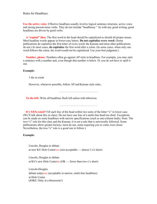 Headlines & Caption Writing Course Content | DOC