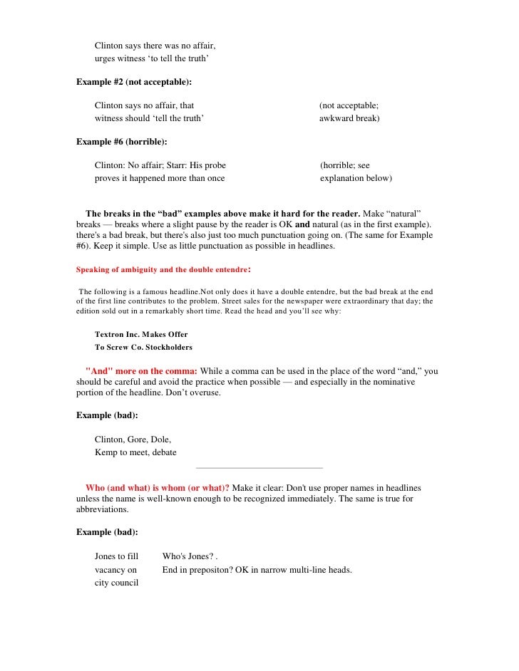 Headlines & Caption Writing Course Content