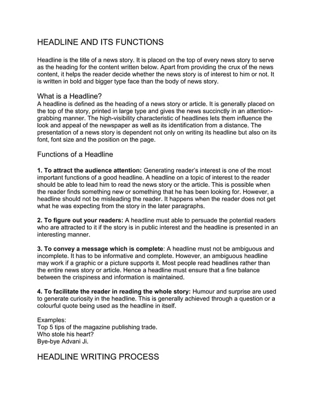 Headlines And Its Functions pdf headlines-and-its-functions-pdf