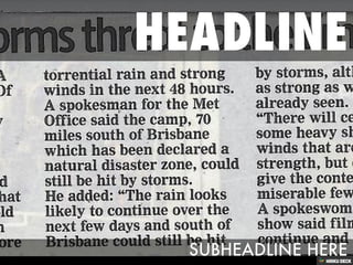 headline subheadline layouts | PDF