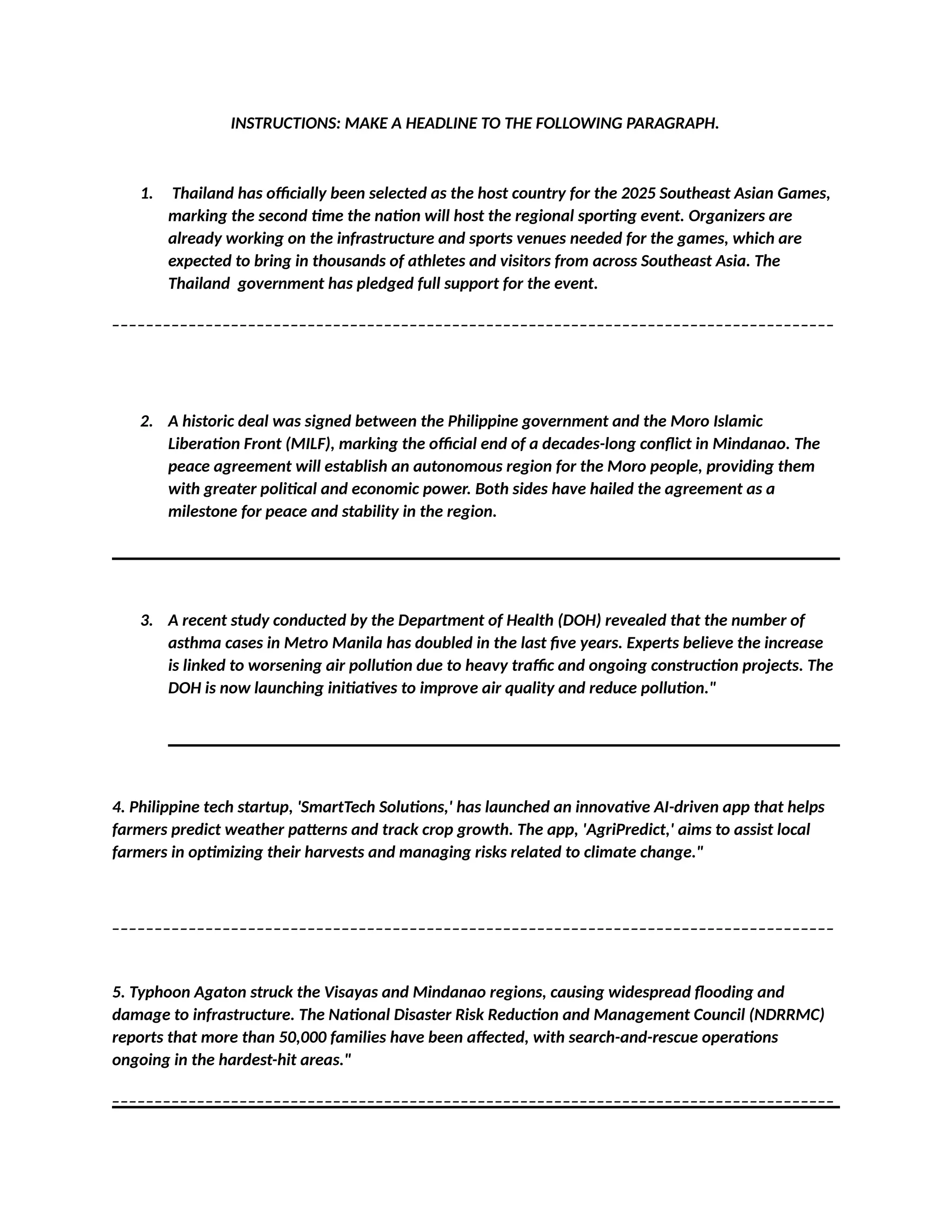 HEADLINE WRITING.docx for journalism contest | DOCX