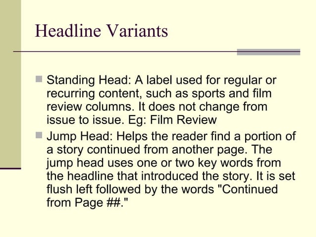 Print Media - Headline writing[1] | PPT