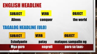 Week 1: Headline Writing Rules with examples | PPTX