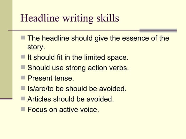 Headline writing pm | PPT