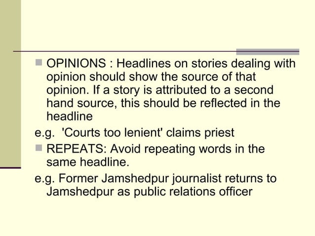 Headline writing pm | PPT