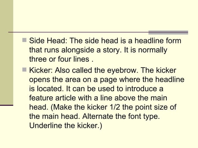 Headline writing pm | PPT