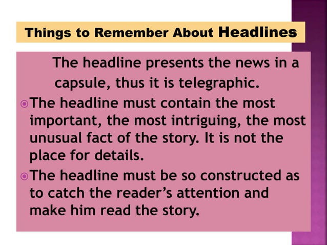 Headline Writing ppt 2013.pptx | Desktop Publishing | Computer Software ...