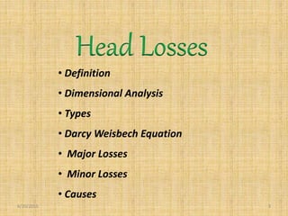 Head losses | PPTX