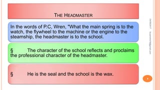 Head master duties and responsibilities | PPTX