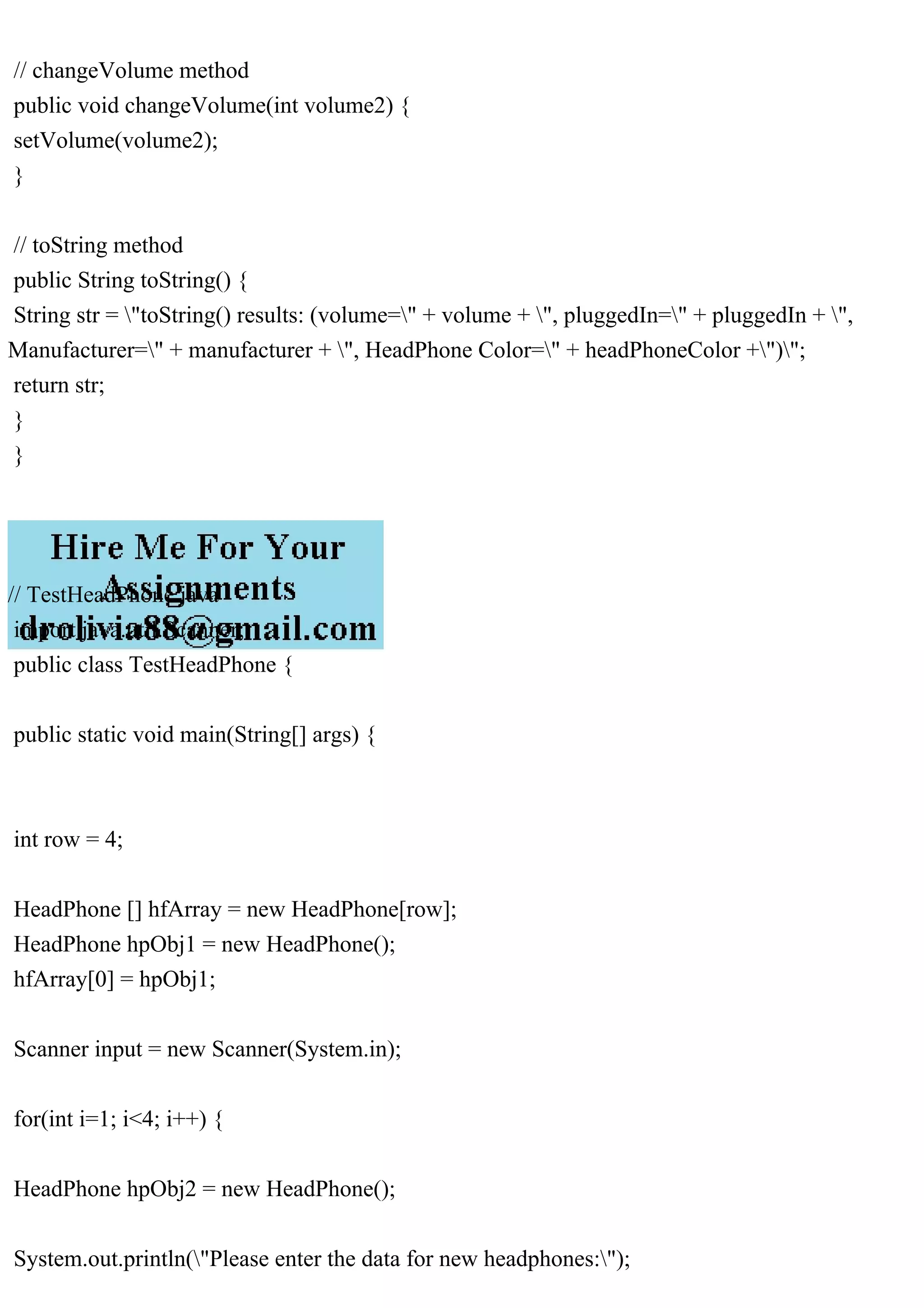 HeadPhone.java All the outputs were same because the variabl.pdf