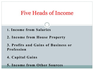 Income Tax- Heads of income | PPTX