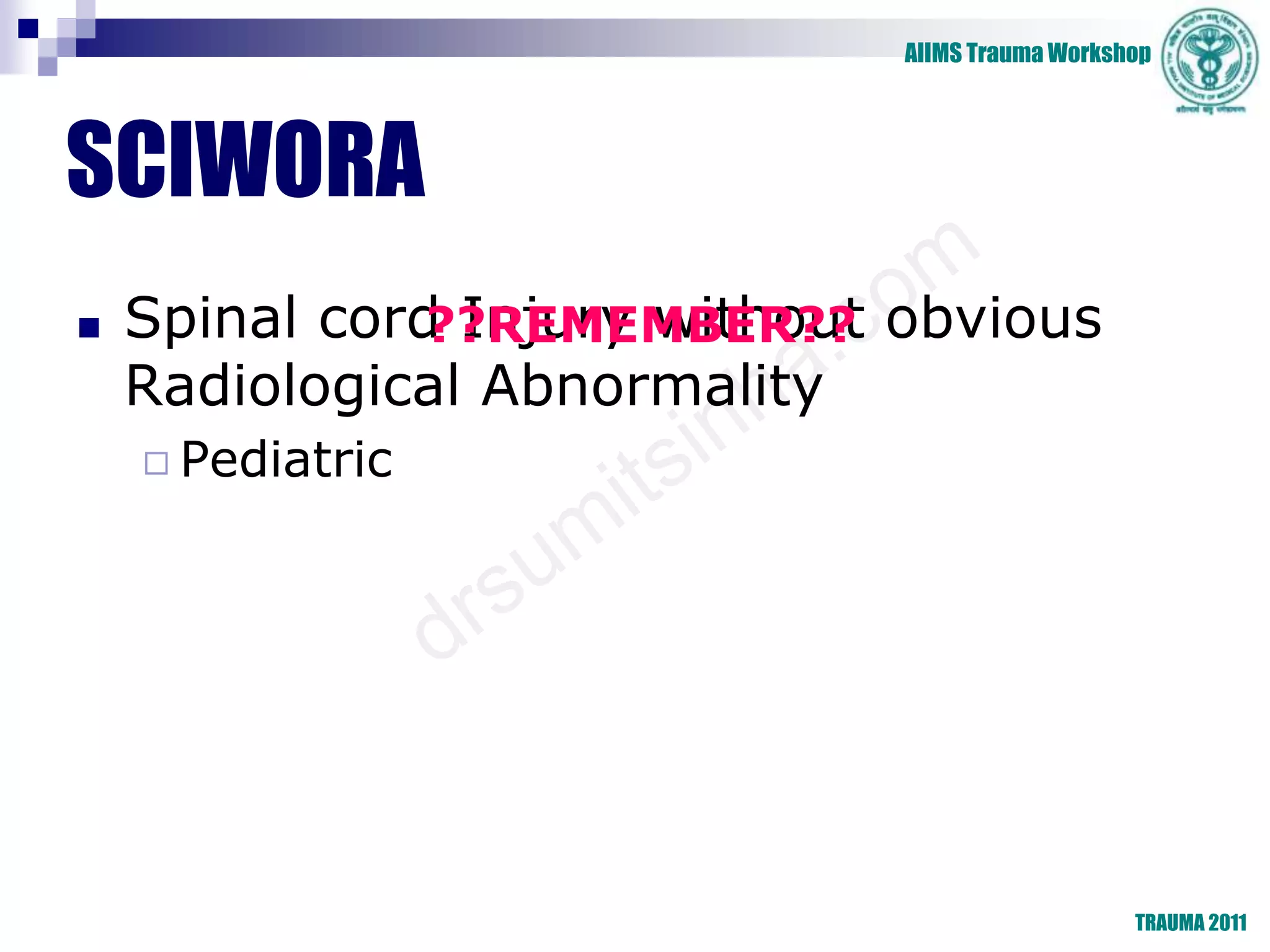 Head and Spine trauma traumacon 2011.ppt