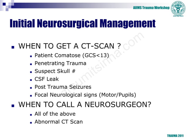 Head and Spine trauma traumacon 2011.ppt