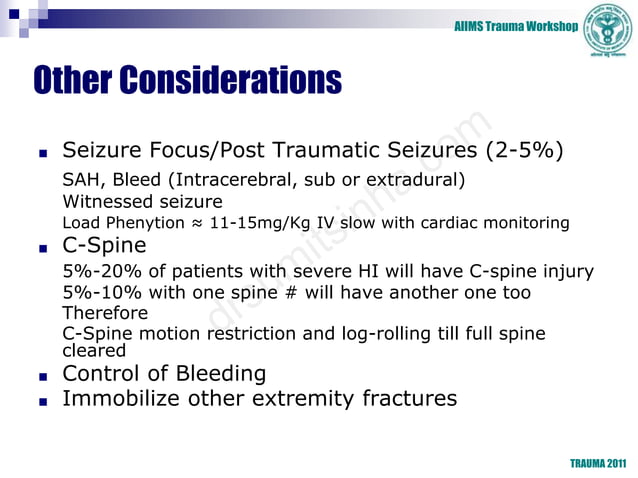 Head and Spine trauma traumacon 2011.ppt