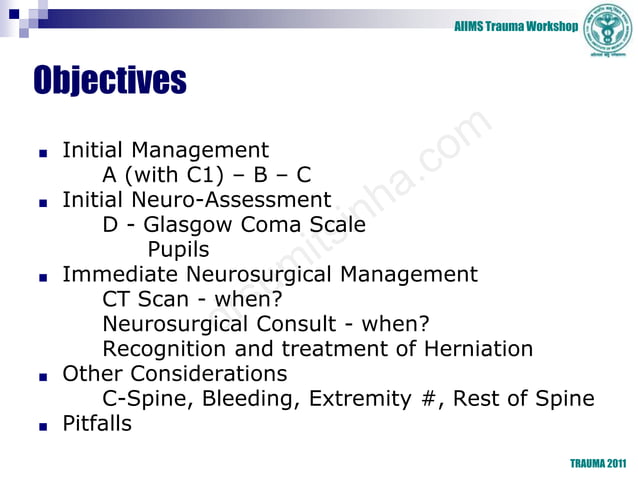 Head and Spine trauma traumacon 2011.ppt