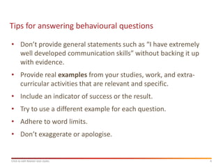 Head start behaviouralquestions | PPT
