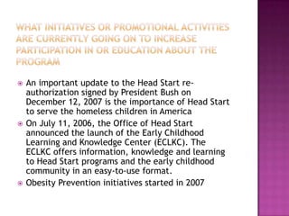 Head Start Menu Samples