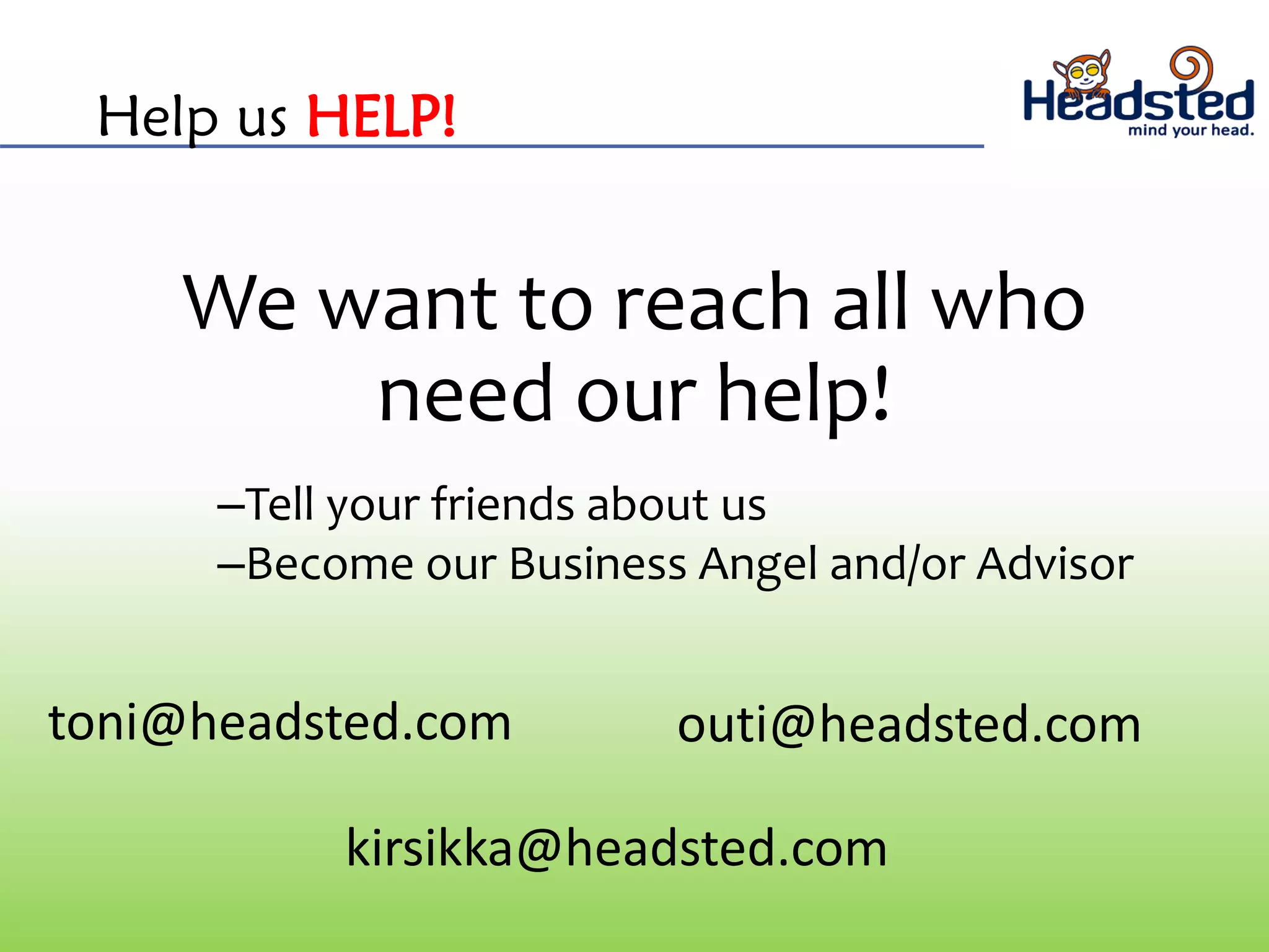 Headsted Pitch Deck - Jan 2014 | PPT