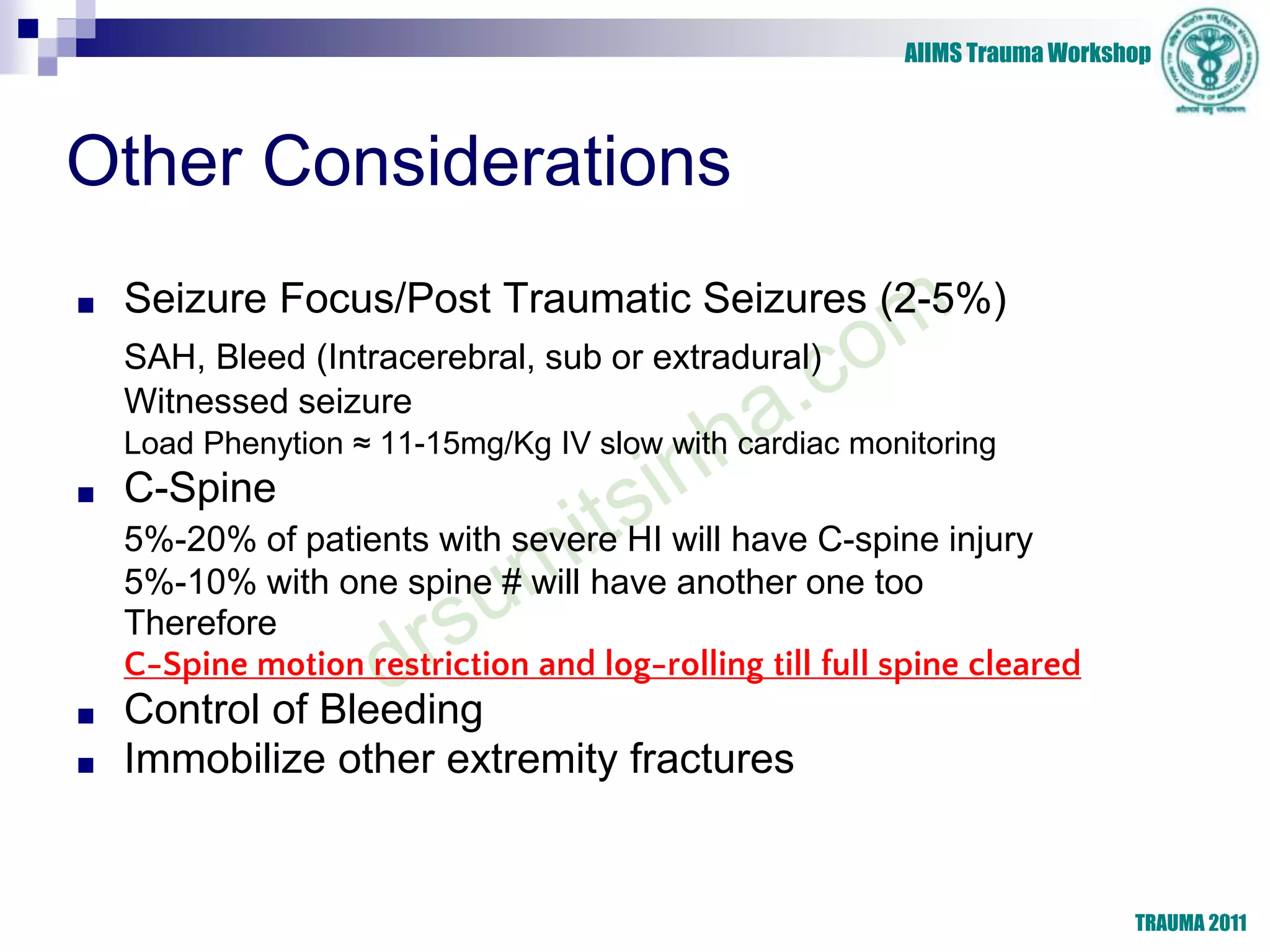 Head trauma traumacon_2011 | PPTX