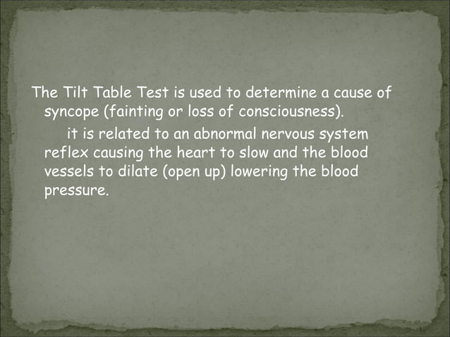 Head up tilt table test .kiransotang | PPT | Heart and Cardiovascular ...