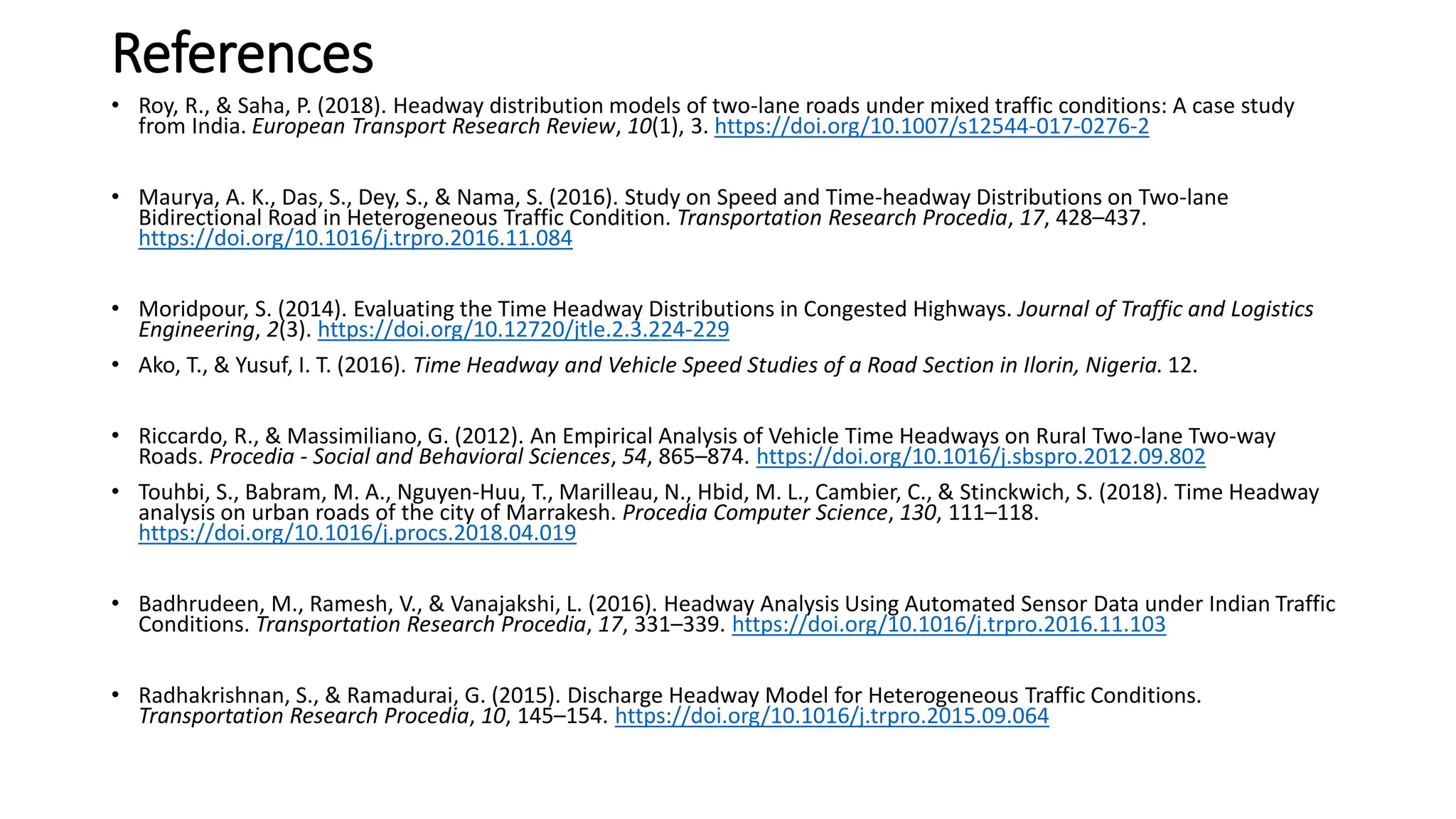 Headway distribution on urban roads under heterogeneous traffic ...