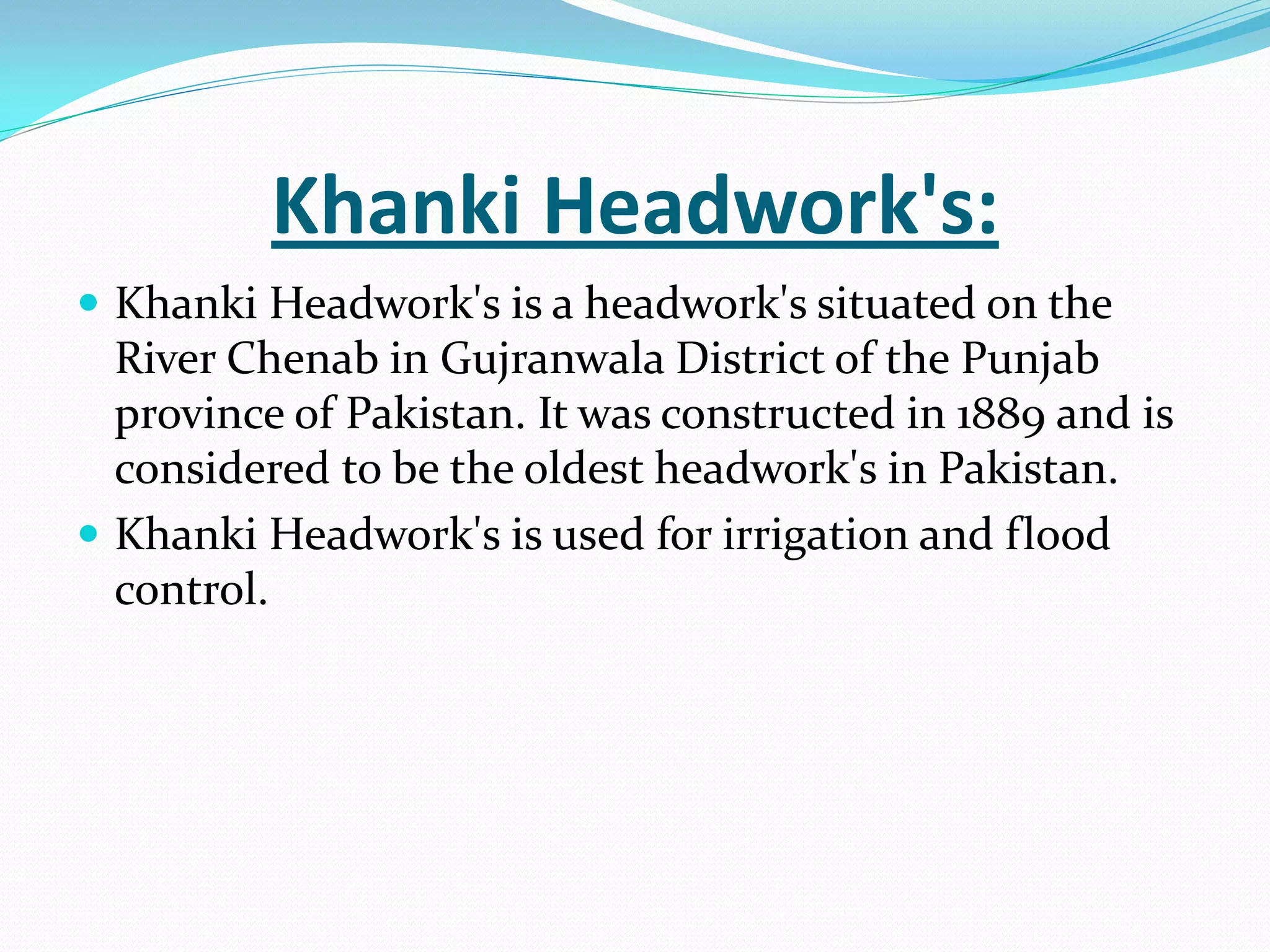 Headworks and barrages in pakistan | PDF