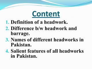 Headworks and barrages in pakistan | PDF