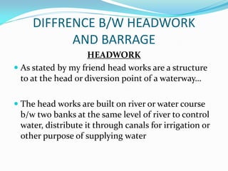 Headworks and barrages in pakistan | PDF