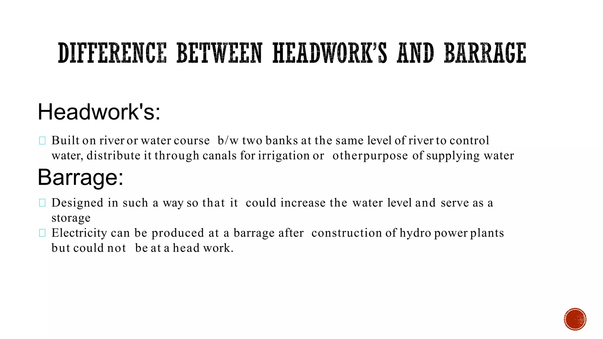 Headworks and barrages in pakistan | PDF